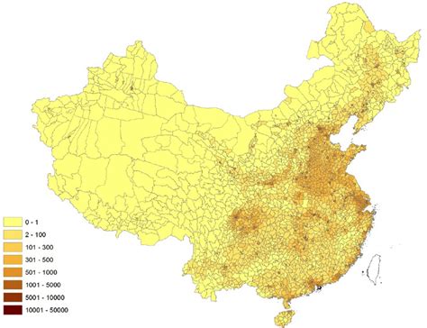 China Population Density Map