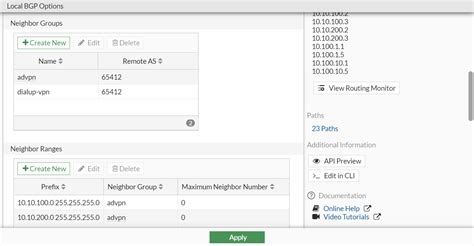 Gui Advanced Routing Options For Bgp Fortigate Fortios 700