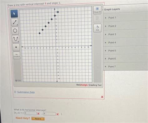 Solved Draw A Line With Vertical Intercept 9 And Slope 1 Chegg Com