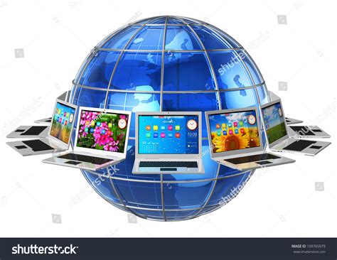 Global Computer Communication And Connectivity Concept Circle Of