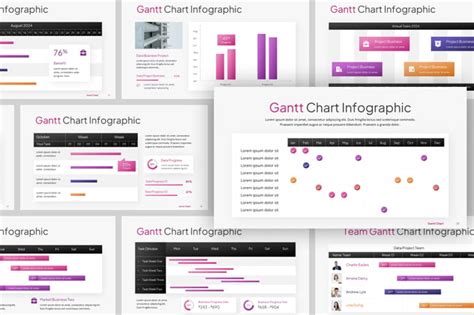 Gantt Chart Infographic Incl Gantt And Diagram Envato