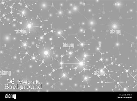 Molecule Structure Dna And Gray Communication Background Connected Lines With Dots Concept Of