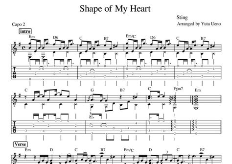 Shape Of My Heart Sting Fingerstyle Guitar Tab Yuta Ueno