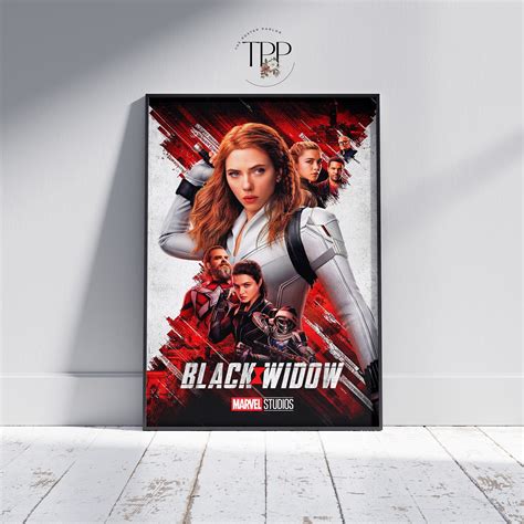 Black Widow Movie Poster Scarlett Johansson Wall Art Unique Etsy