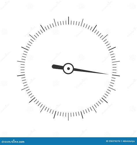 Round 360 Degree Measuring Scale With Arrow Simple Template Of Barometer Compass Protractor