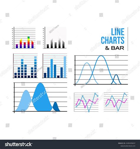 Six Bar Line Chart Vector Illustration Stock Vector Royalty Free Shutterstock