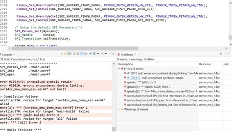 ccs iwr1443boost problem adding spi code to demo code composer