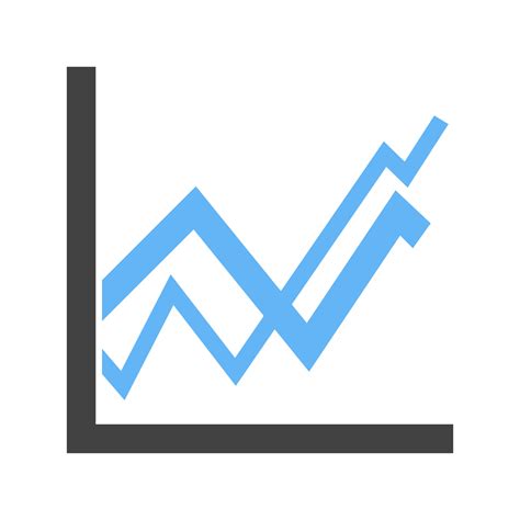 Upward Trend In Graph Glyph Blue And Black Icon 10898805 Vector Art At