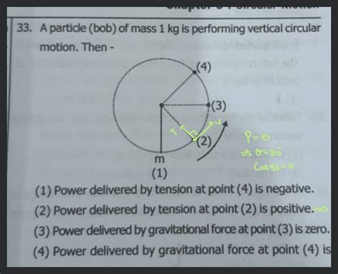 A Particle Bob Of Mass 1 Kg Is Performing Vertical Circular Motion The