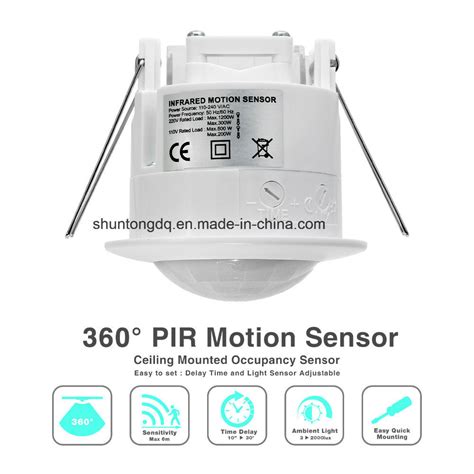 China 110v 220v Ac 360 Degree Smart Pir Infrared Motion Sensor Light