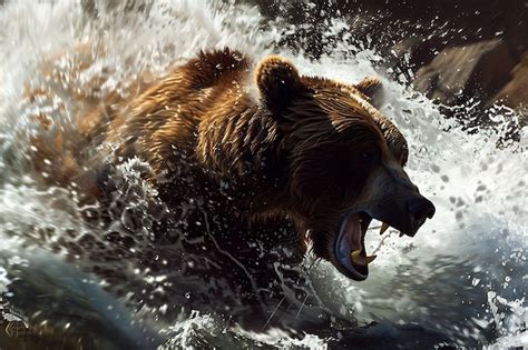 Photorealistic View Of Wild Bear In Its Natural Environment Ai Generated Image