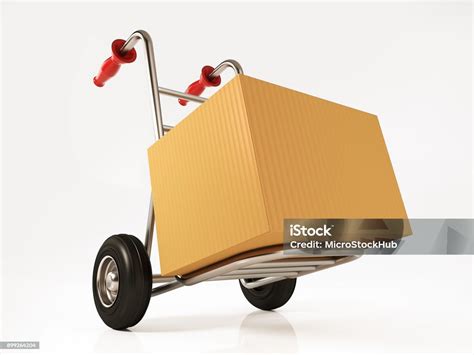 흰색 배경에 고립 핸드 트럭에 골 판지 상자 0명에 대한 스톡 사진 및 기타 이미지 0명 3차원 형태 글로벌 비즈니스 Istock