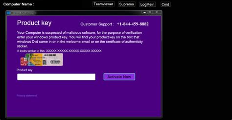 Remove Fake Windows Product Key Virus Call Support Scam