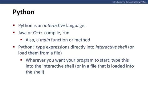 Ppt Introduction To Computing Using Python Powerpoint Presentation