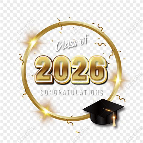 2026 Temporada De Graduación Border De Oro Vector
