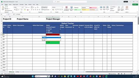 Defect Tracker Bug Tracker Excel Project Templates