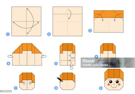 소년 종이 접기 계획 튜토리얼 이동 모델입니다 아이들을위한 종이 접기 개체 그룹에 대한 스톡 벡터 아트 및 기타 이미지 개체 그룹 고등학교 이하 공예 Istock