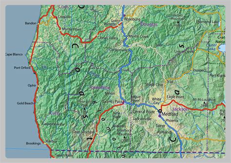Oregon State Physical Map I Love Maps