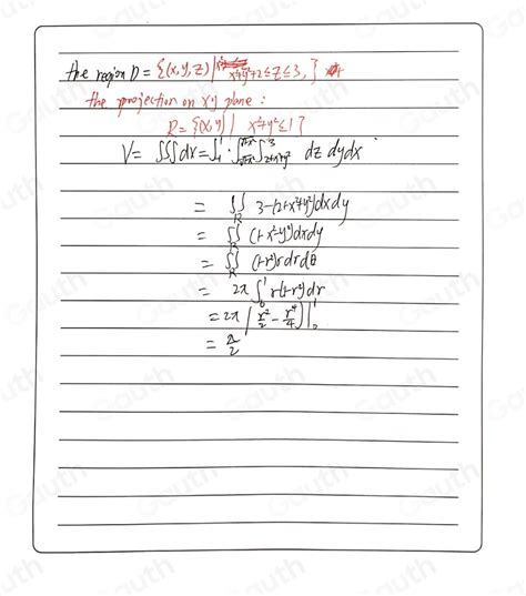Solved Let D Be The Solid Region In The First Octant Bounded Above By