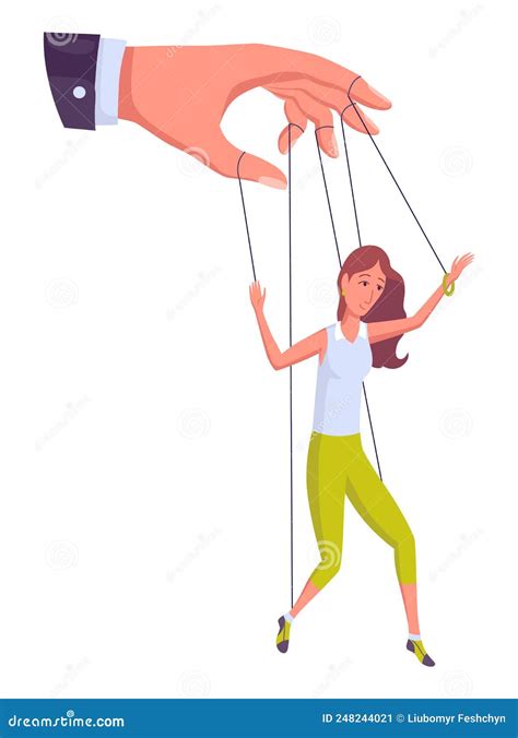 Puppeteer Hand Controlling People Attached To Strings Vector
