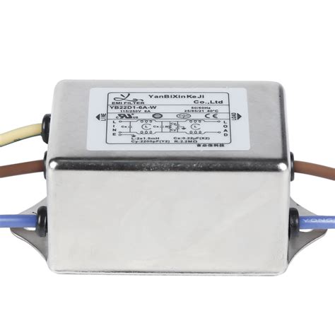 1a 6a Two Stage Single Phase Emc Filter Wire Output Power Line Filter