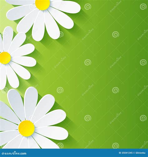 Spring Abstract Floral Background 3d Flower Chamo Stock Vector