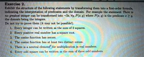Solved Exercise 2 Exhibit The Structure Of The Following Statements