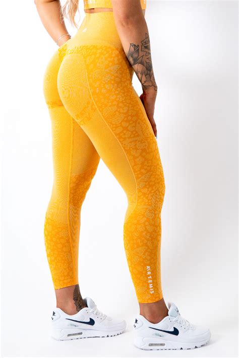 Coco Fly Scrunch Bum Leggings Orangeyellow Artemis Active