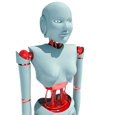 Premium Photo Female Robot 3d Rendering On White Background