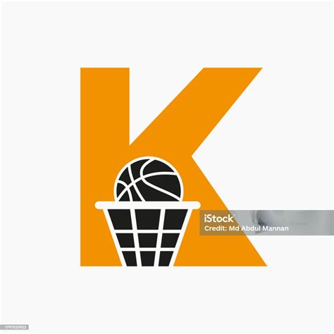 편지 K 농구 로고 개념입니다 바구니 공 Logotype 상징 벡터 템플릿 경기 스포츠에 대한 스톡 벡터 아트 및 기타 이미지 경기 스포츠 경쟁 공 스포츠 장비