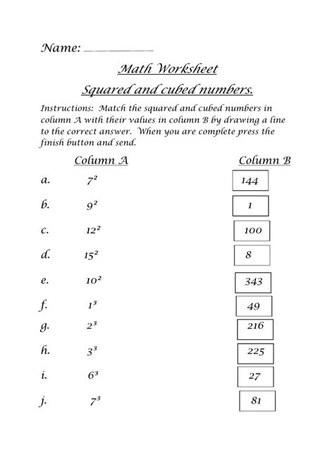Square And Cube Numbers Interactive Worksheet Live Worksheets Worksheets Library