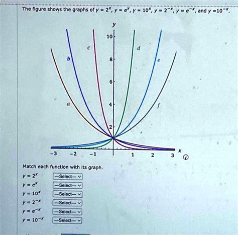 The Figure Shows The Graphs Of Y 2 X Y E X Y 10 X Y 2 X Y E X And Y 10 X Y