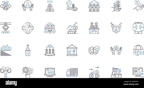 Large Scale Production Line Icons Collection Industrialization Mass Production Assembly Line