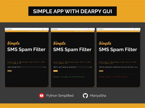 GitHub MariyaSha SimpleSMSspamFilter GUI The GUI Version Of Simple SMS Spam Filter Created