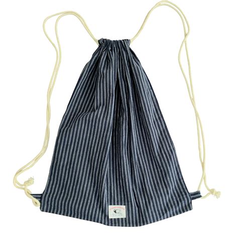 크림슨마켓 Crimson Made 더블 스트라이프 오트 스트링백 짐색 Navy 위시버킷