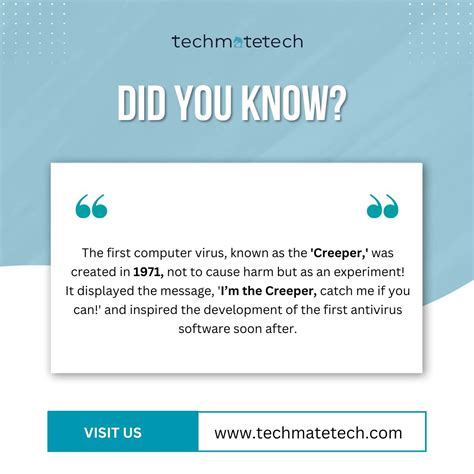 Techmatetech Llc On Linkedin Tech Industry Didyouknow Fact Computer Virus Creeper