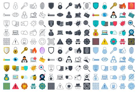 Mega Set Cyber Security Icon Included Icons As Shield Password Bug And More Symbols