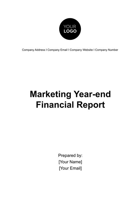 Free Marketing Year End Financial Report Template To Edit Online