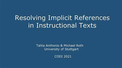 Underline Resolving Implicit References In Instructional Texts