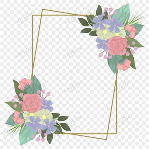 웨딩 화환 꽃의 정사각형 프레임 Png 일러스트 무료 다운로드 Lovepik