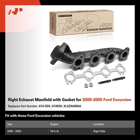 Right Exhaust Manifold With Gasket For 2000 2005 Ford Excursion A Premium