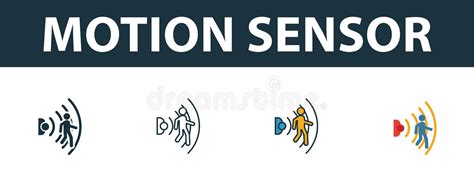 Motion Sensor Outline Icon Thin Line Style From Sensors Icons Collection Stock Illustration
