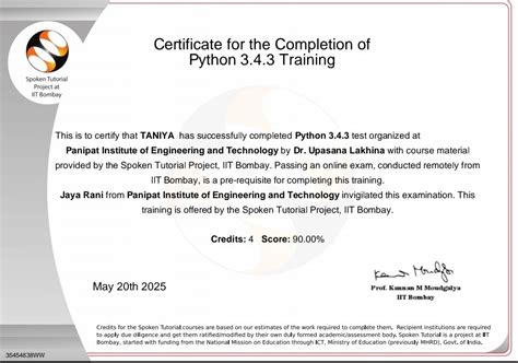 Python Iitbombay Panipatinstitute Spokentutorial Taniya Solanki