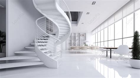 계단을 배경으로 한 현대적이고 깨끗하며 넓은 사무실 인테리어의 놀라운 3d 렌더링 현대적 배경 테리 배경 놀라 배경 이미지 Hd 현대적 테리 놀라 배경 사진 무료