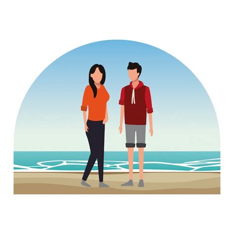 Avatar De Pareja Joven Vector Premium