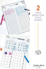 Addition Dice Games For 1st And 2nd Grade Susan Jones Teaching
