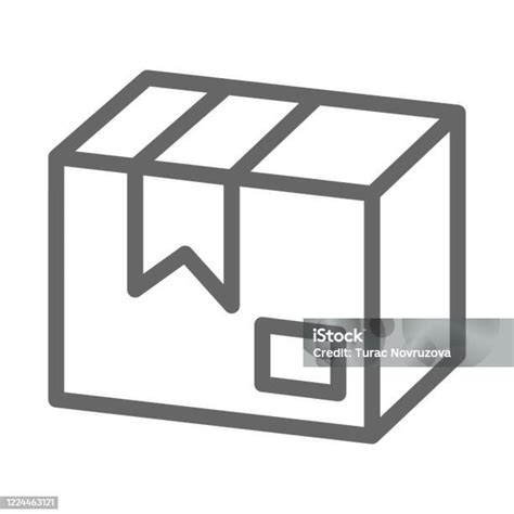 소포 우편 선 아이콘 배달 기호 흰색 배경에화물 상자 벡터 기호 모바일 개념 및 웹 디자인에 대한 개요 스타일의 골판지 상자 포장 아이콘 벡터 그래픽 0명에 대한 스톡 벡터