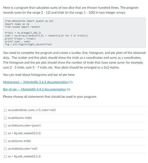 Solved Trials Nparange 11011 Sums Nparray