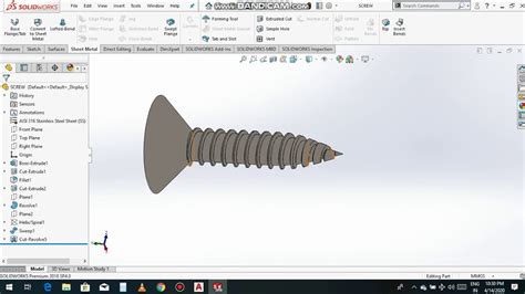 Screw Solid Works D Model Tutorial YouTube