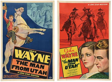 Lot Detail A Pair Of John Wayne Movie Posters The Man From Utah